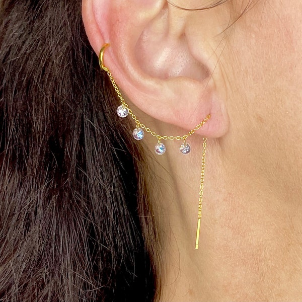 Earring Cuff With Chain - Etsy