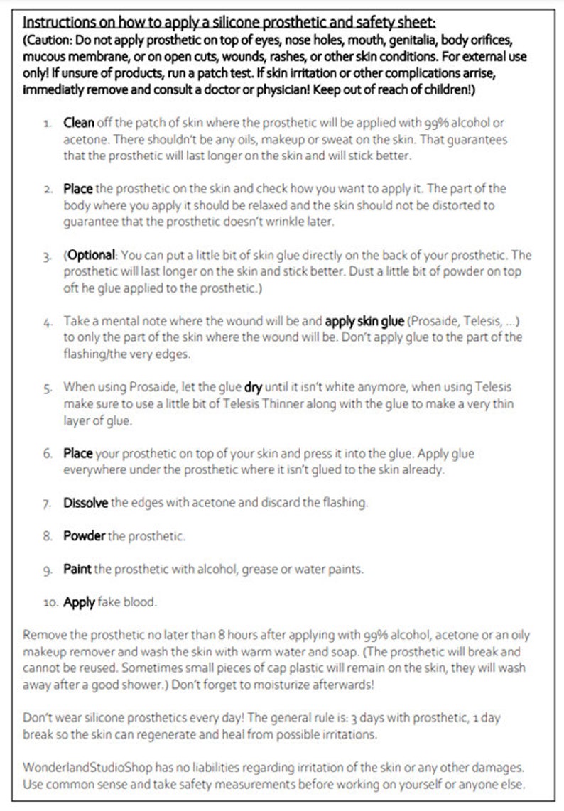 Silicone Prosthetic SFX Wound 33 small Stab Latex-free - Etsy