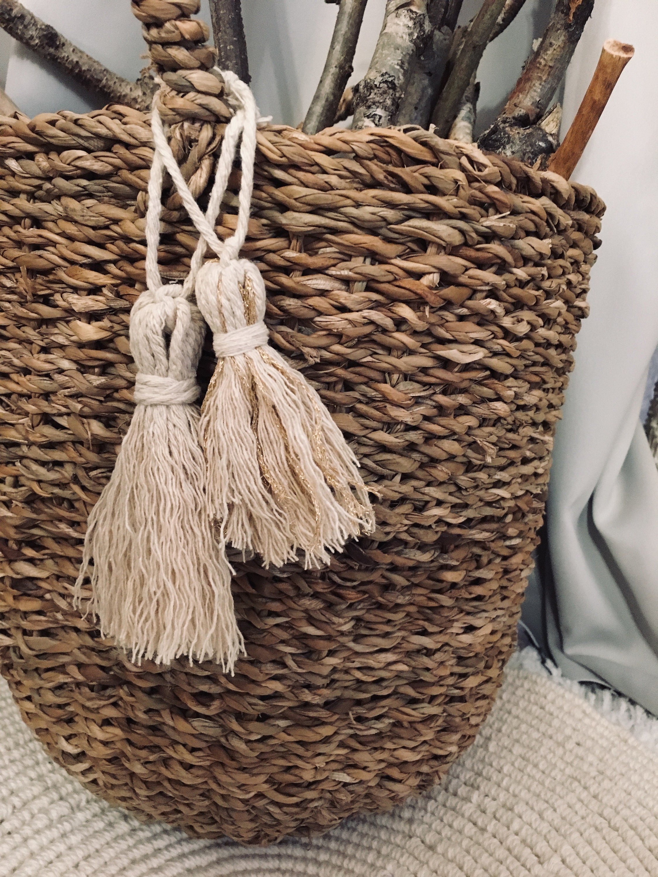 Tassel Tassel Macrame Decoration homemade miracle yarn | Etsy