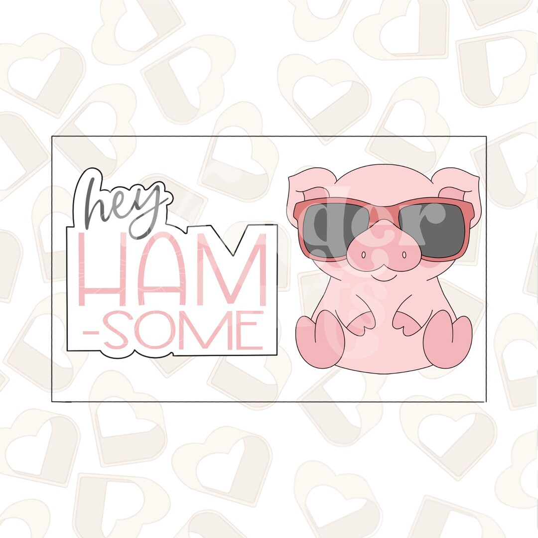 Hey Ham-some Set of 2 Cookie Cutters- Valentine's Day Cookie Cutter - Etsy