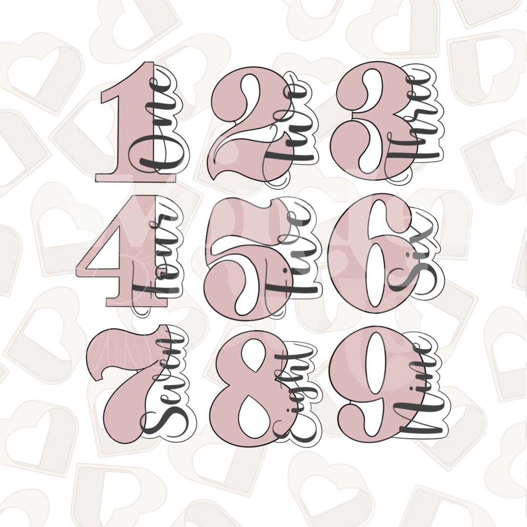 Worded Number- Cookie Cutters-1 Thru 9 Cookie Cutters - Etsy