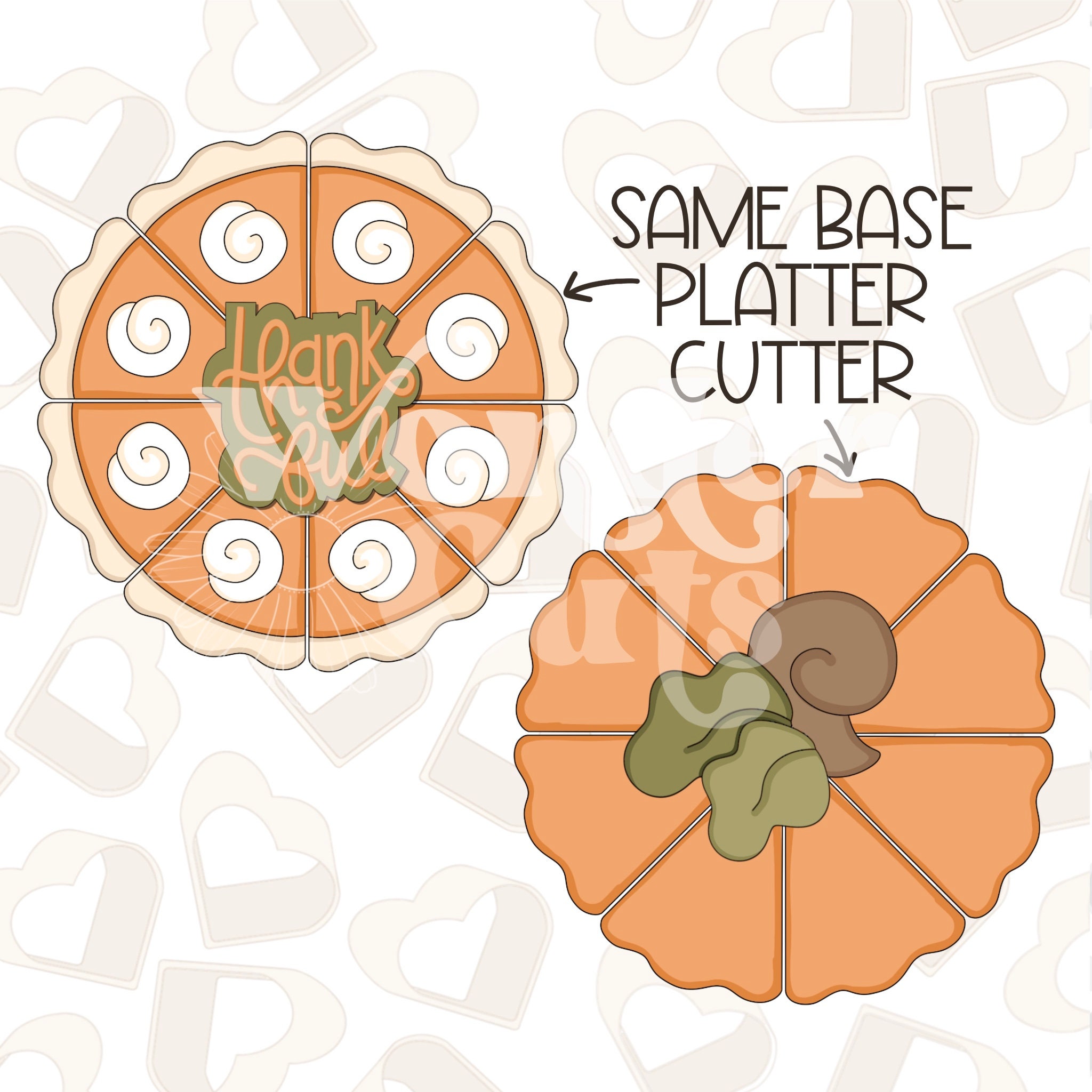 Pumpkin / Pumpkin Pie Platter Cookie Cutters- Set of 3 - Fall Cookie ...