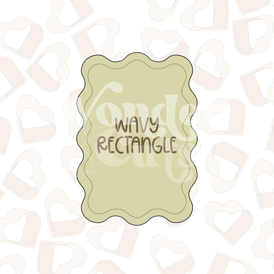 Wavy Rectangle Cookie Cutter- Shape Cookie Cutters- Plaque Cookie ...