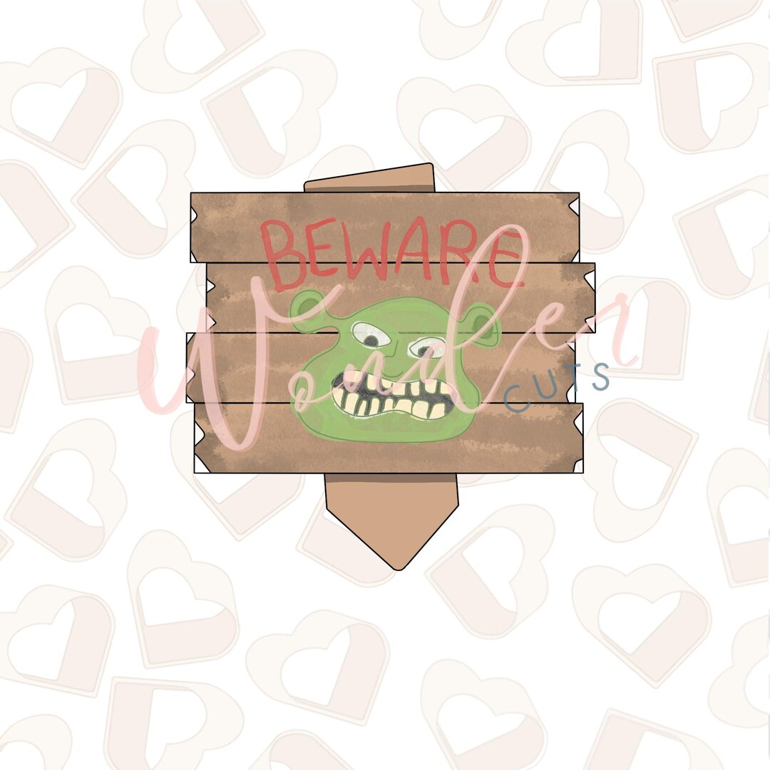 Beware Wood Sign Cookie Cutter - Etsy