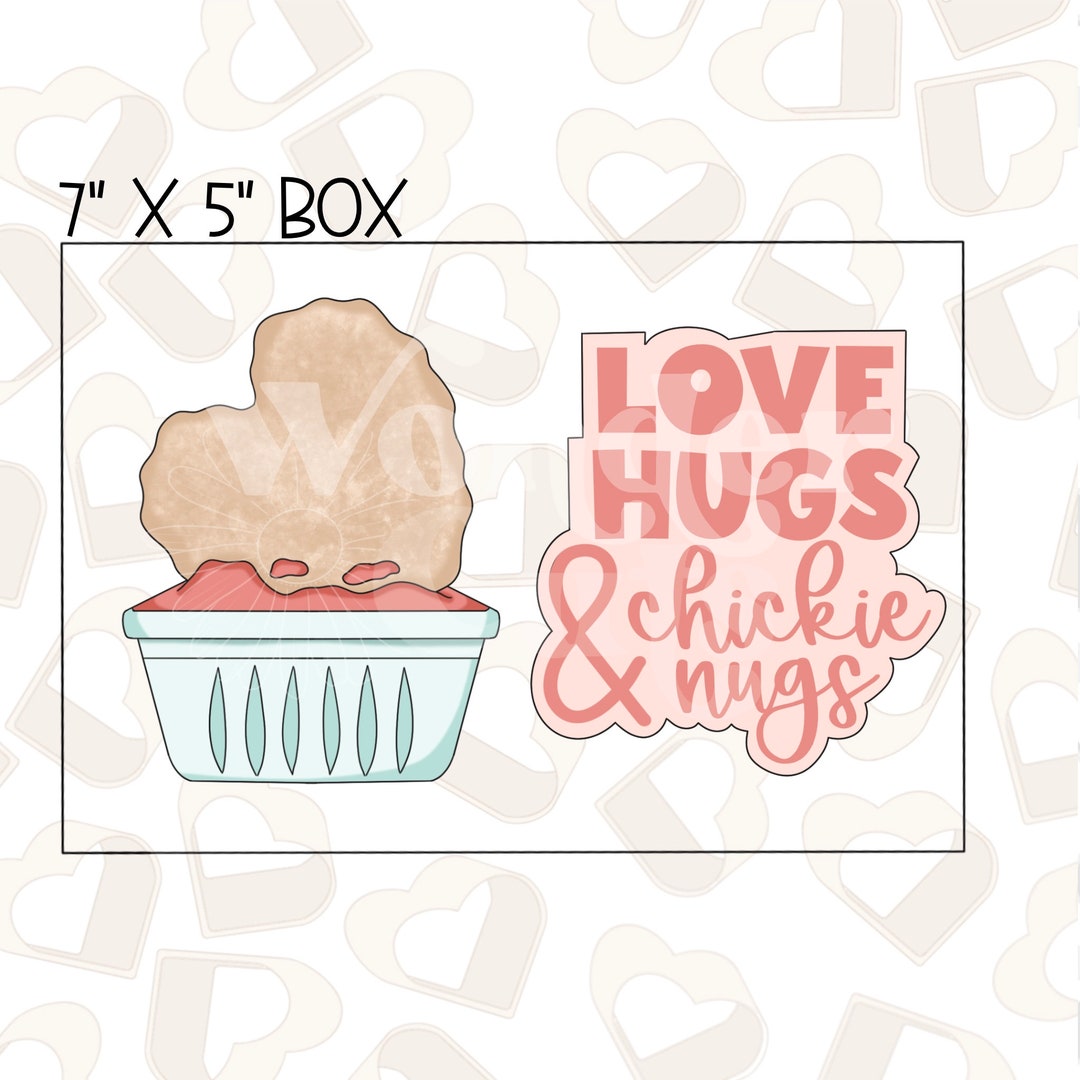 Love Hugs and Chickie Nugs Set of 2 Cookie Cutter - Valentine's Day ...