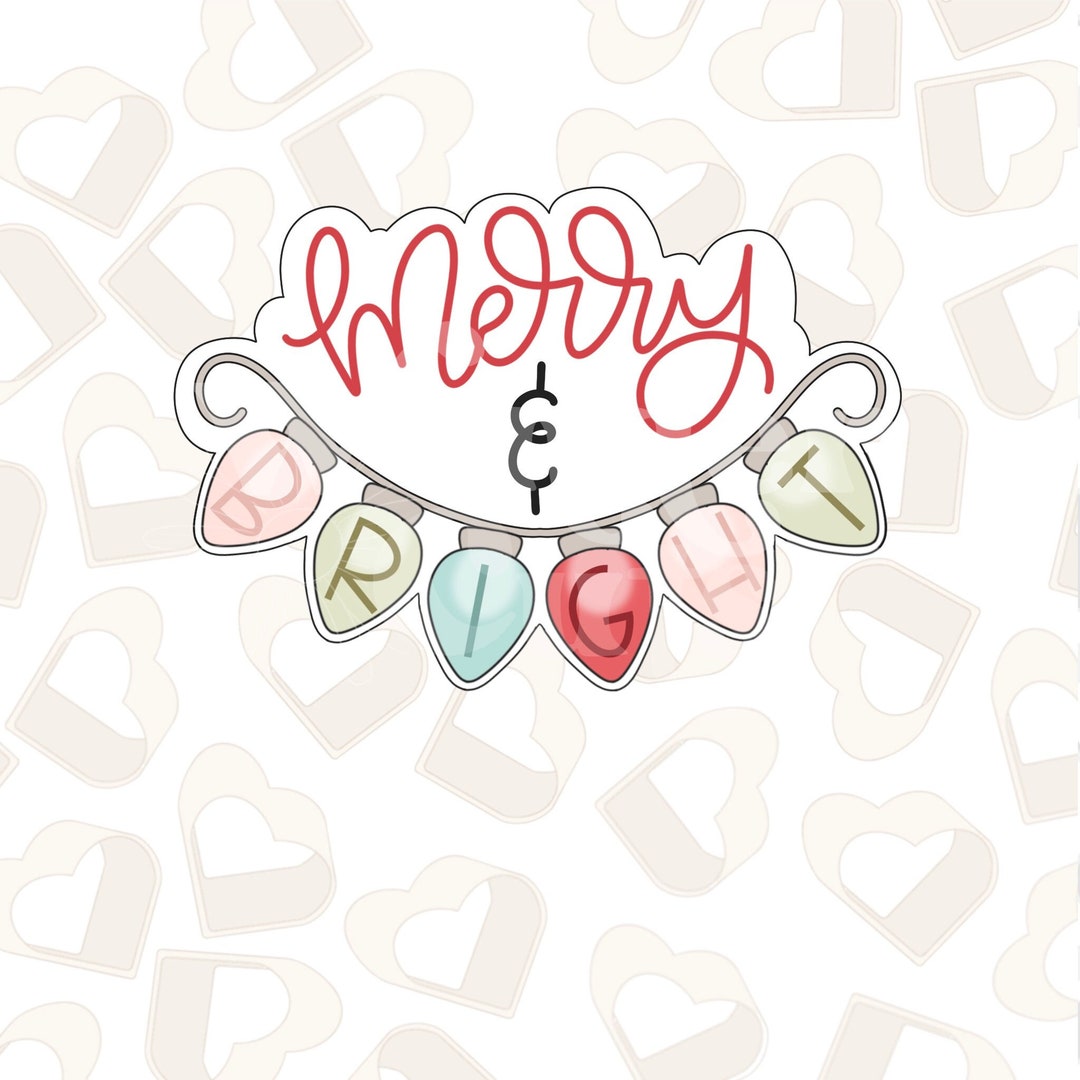 Merry & Bright Lightbulb Plaque Cookie Cutter- Christmas Cookie Cutters ...