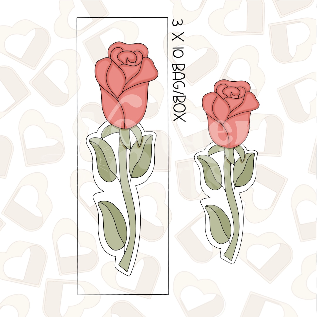 Long Rose Stem Cookie Cutter - Valentine's Day Cookie Cutters - Etsy