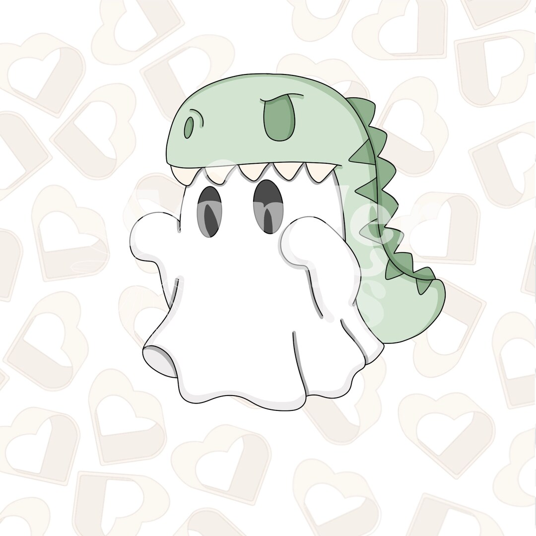 Dino Ghost Cookie Cutter - Halloween Cookie Cutters - Etsy