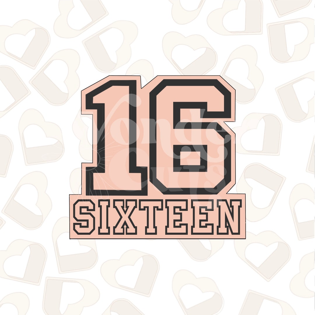 Varsity Number 16 Cookie Cutter- Number Cookie Cutters - Etsy