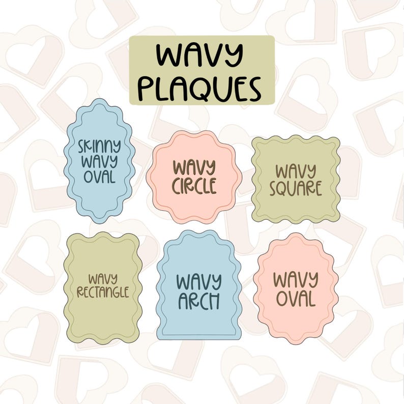 Wavy Plaques Cookie Cutter Set- Plaque Cookie Cutters - Etsy