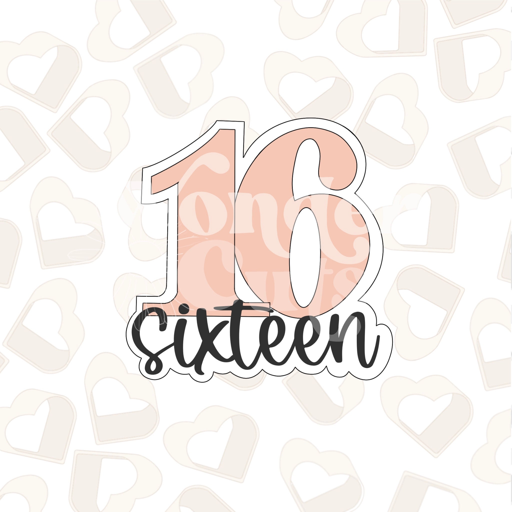 Worded Number 16 Cookie Cutter- Number Cookie Cutters - Etsy