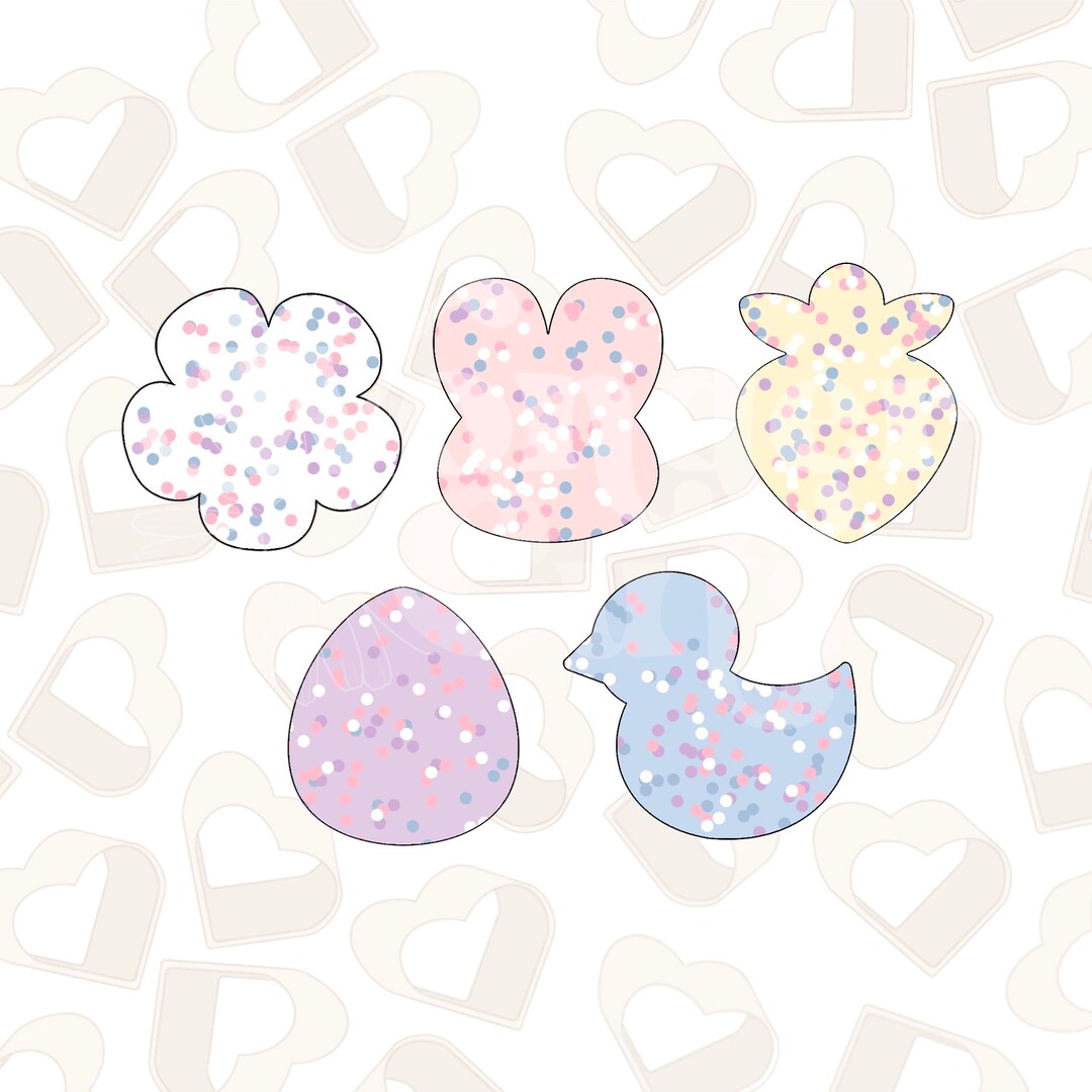 Easter Frosted Mini Set Cookie Cutters- Set of 5- Easter Cookie Cutter ...