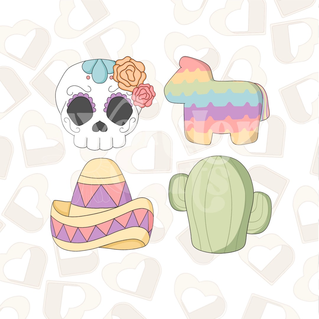 Fiesta Minis Set of 4 Cookie Cutter - Cinco De Mayo Cookie Cutters - Etsy