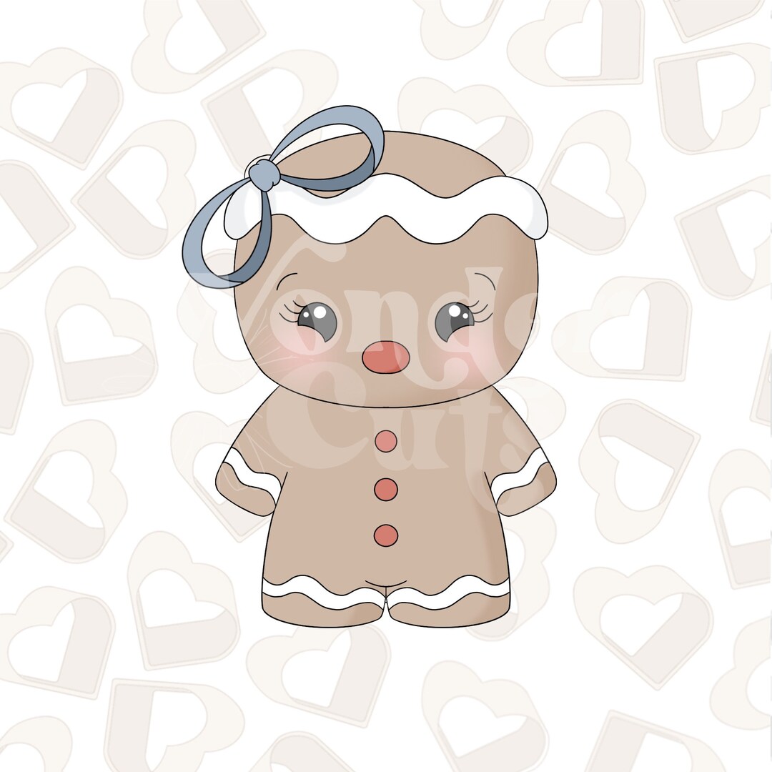 Cheerful Gingy Girl Cookie Cutter- Christmas Cookie Cutter - Etsy