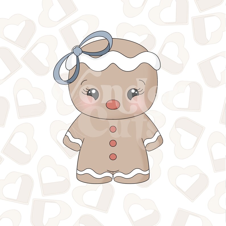 Cheerful Gingy Girl Cookie Cutter- Christmas Cookie Cutter - Etsy