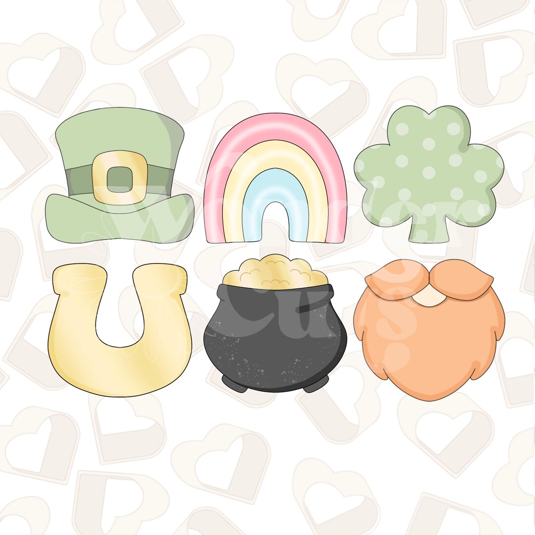 St. Paddy's Basics Set of 6 Cookie Cutters- St Patrick's Day Cookie ...