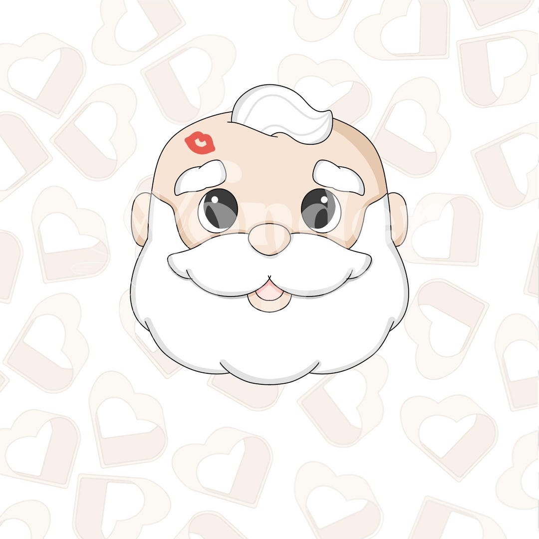 Bald Santa Cookie Cutter- Christmas Cookie Cutters- Winter Cookie ...