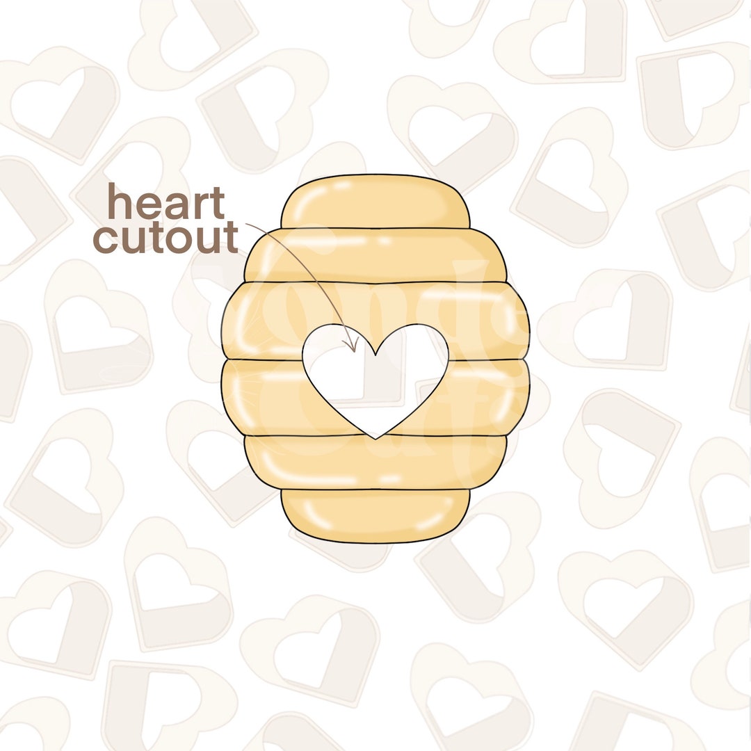 Bee Hive With Heart Cutout Cookie Cutter - Bee Cookie Cutter - Baby ...