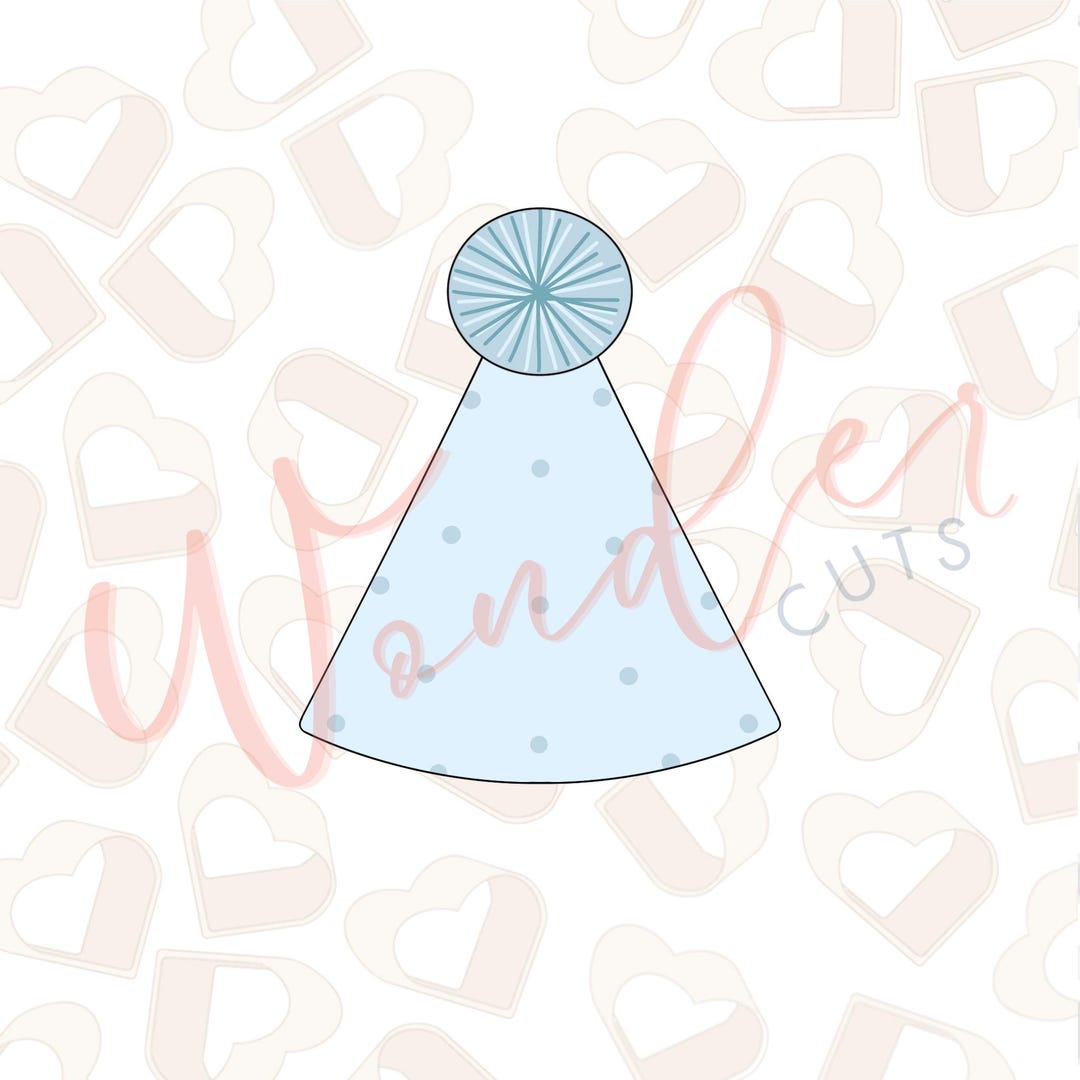 Party Hat Cookie Cutter - Girly Cookie Cutter- Birthday Cookie Cutter ...