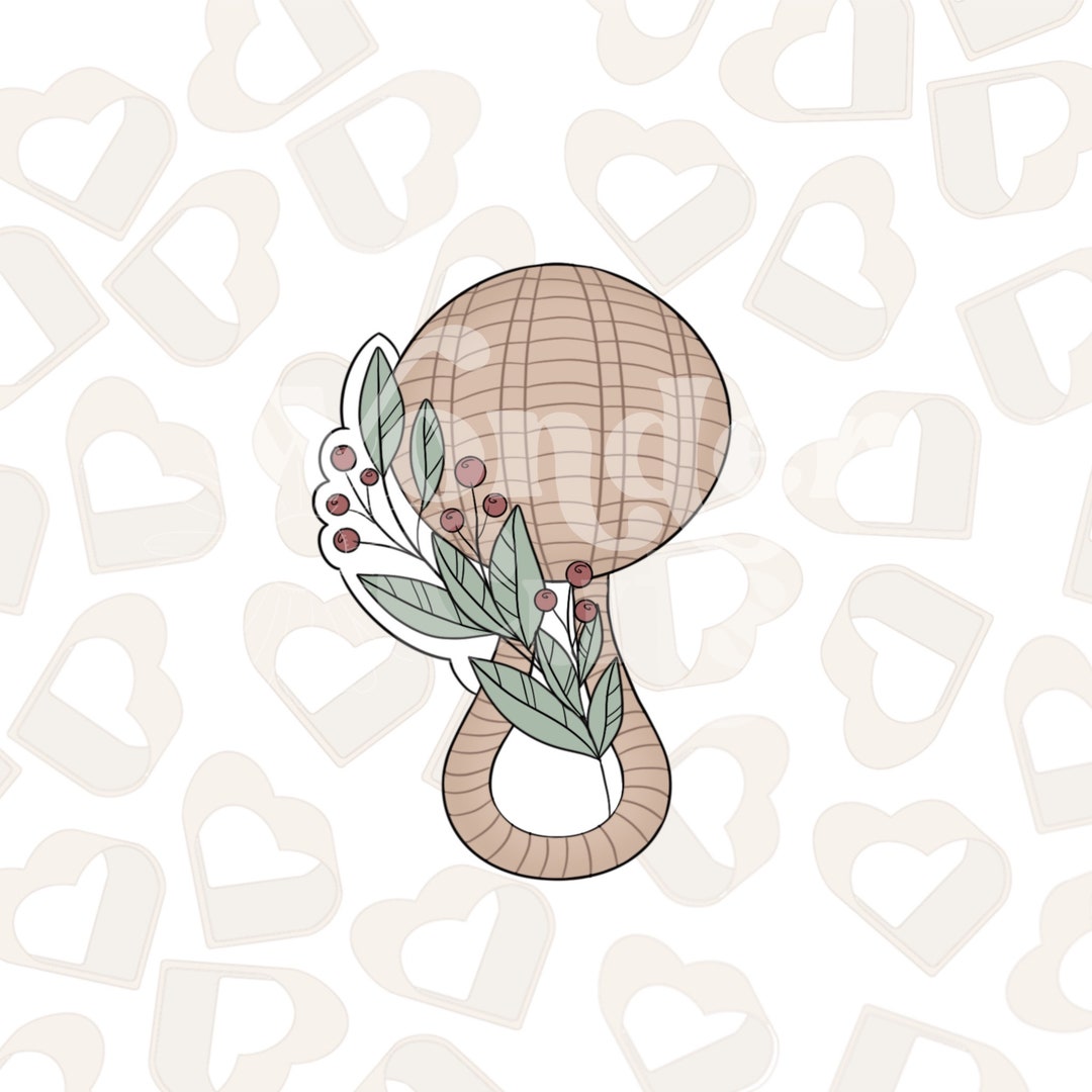 Floral Rattan Baby Rattle Cookie Cutter - Etsy