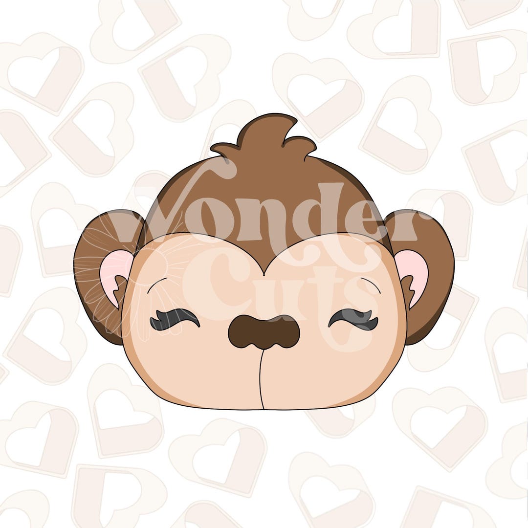Monkey Head Cookie Cutter- Safari Cookie Cutters- Birthday Cookie ...