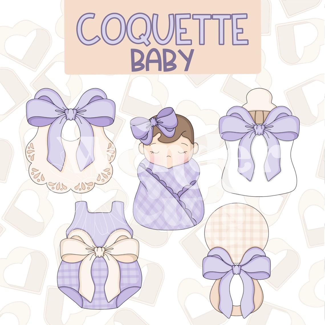 Coquette Baby Collection- Set of 5 - Baby Cookie Cutters - Coquette ...