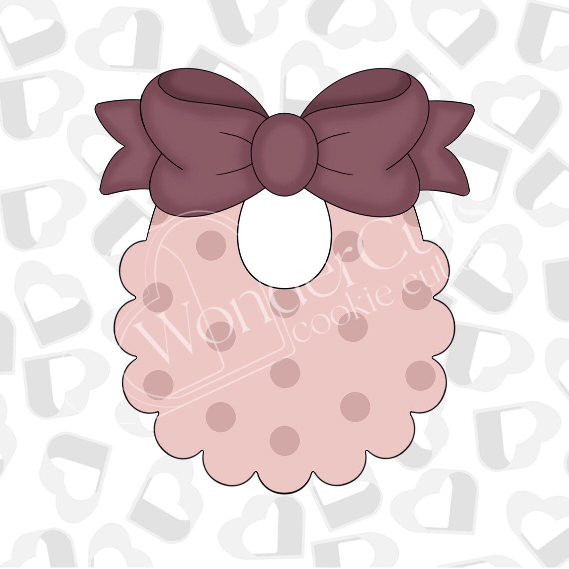 Scalloped Baby Bib With Bow Cookie Cutter - Etsy