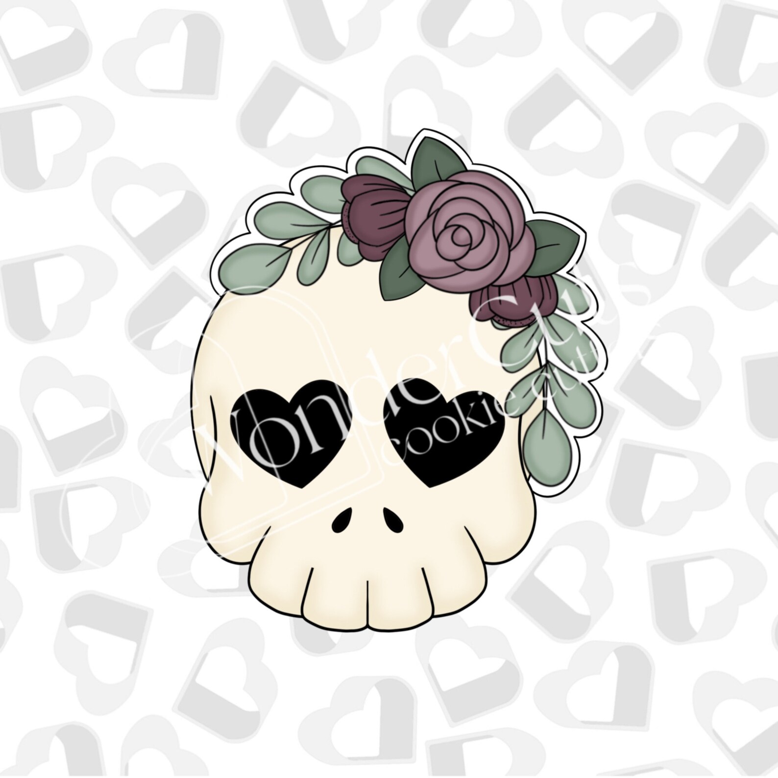 Cute Floral Skull Cookie Cutter - Etsy