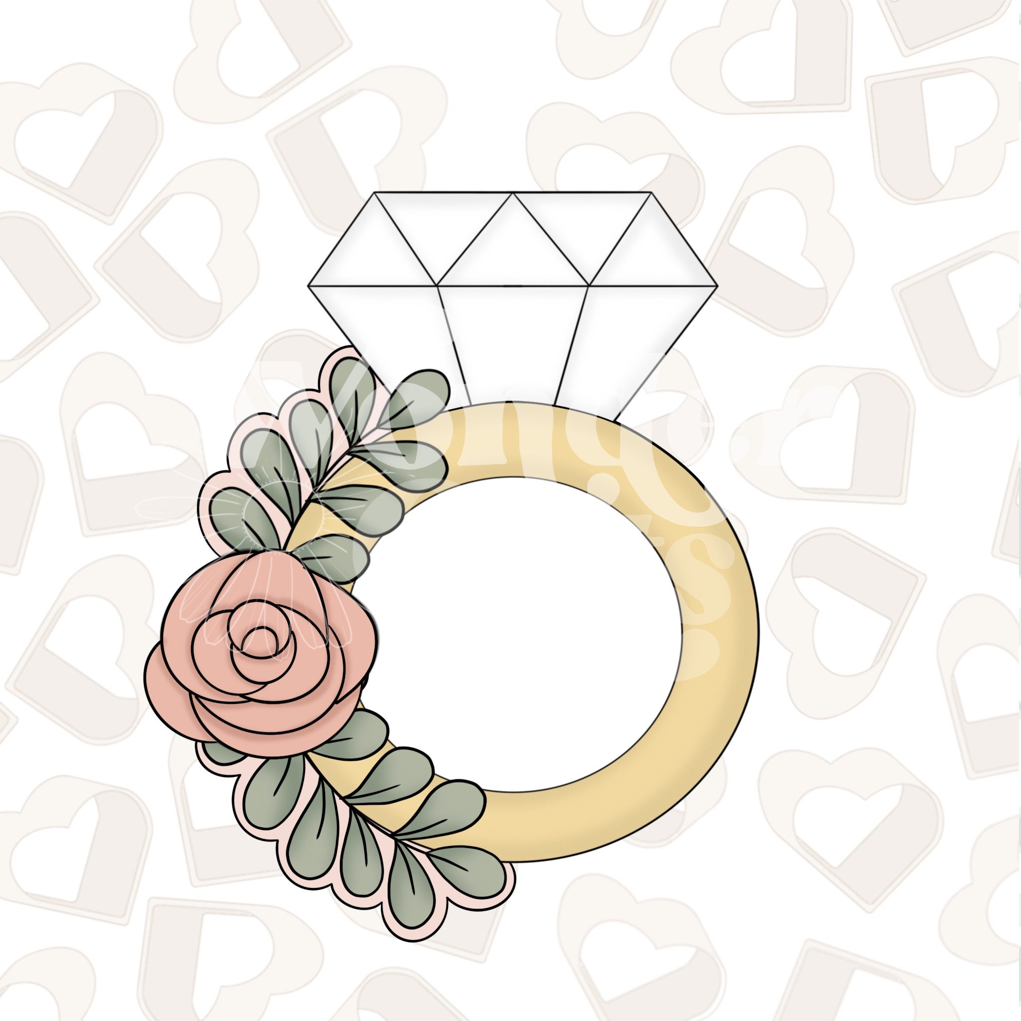 Floral Wedding Ring- Edition 2- Cookie Cutter - Etsy