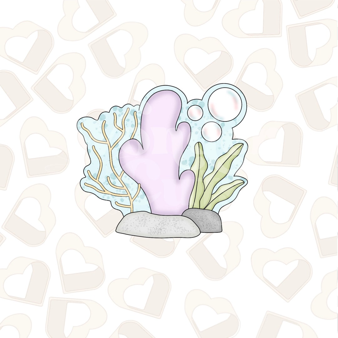 Coral 3 Cookie Cutter- Under the Sea Cookie Cutter - Mermaid Cookie ...