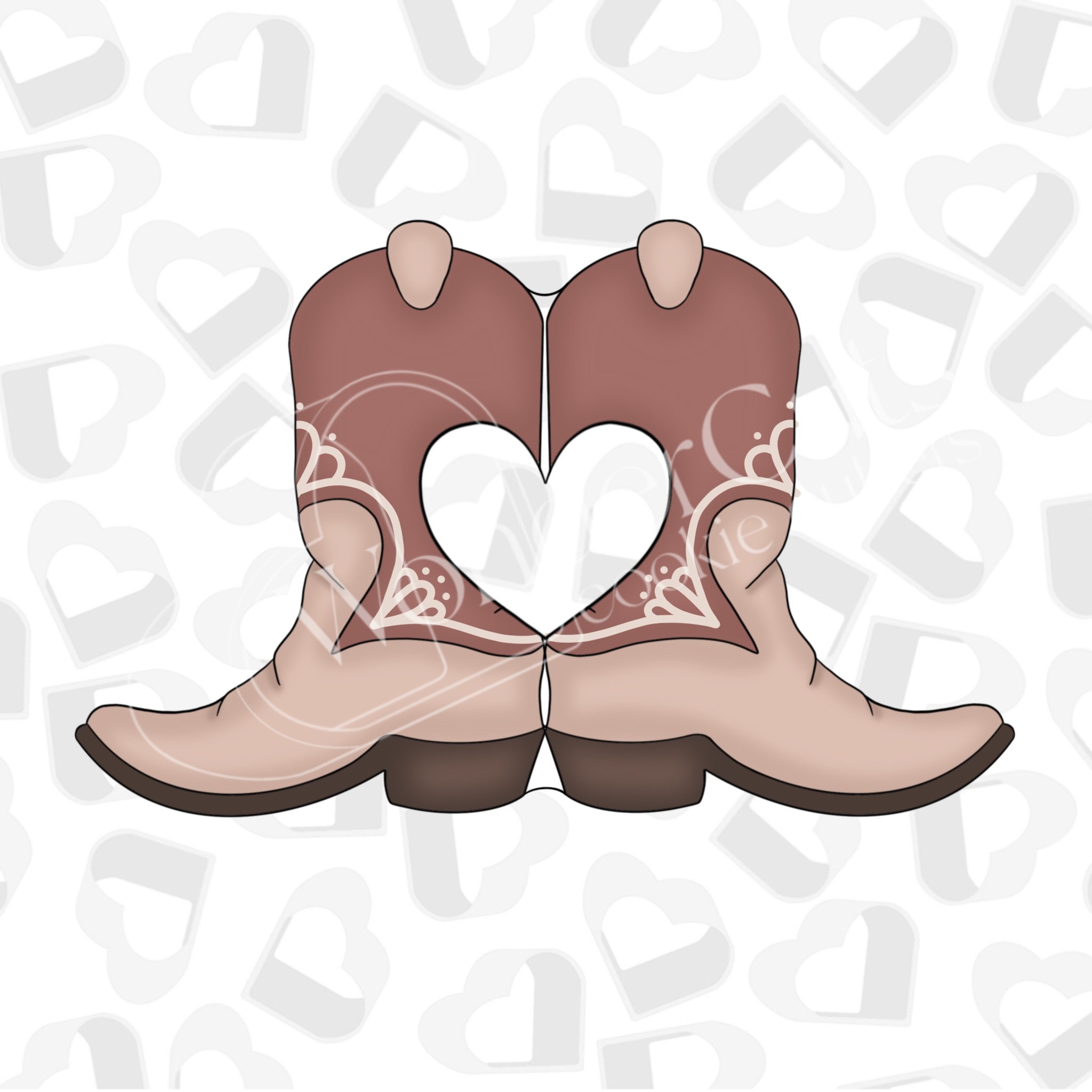 Cowboy Boots With Heart Cutout Cookie Cutter - Etsy