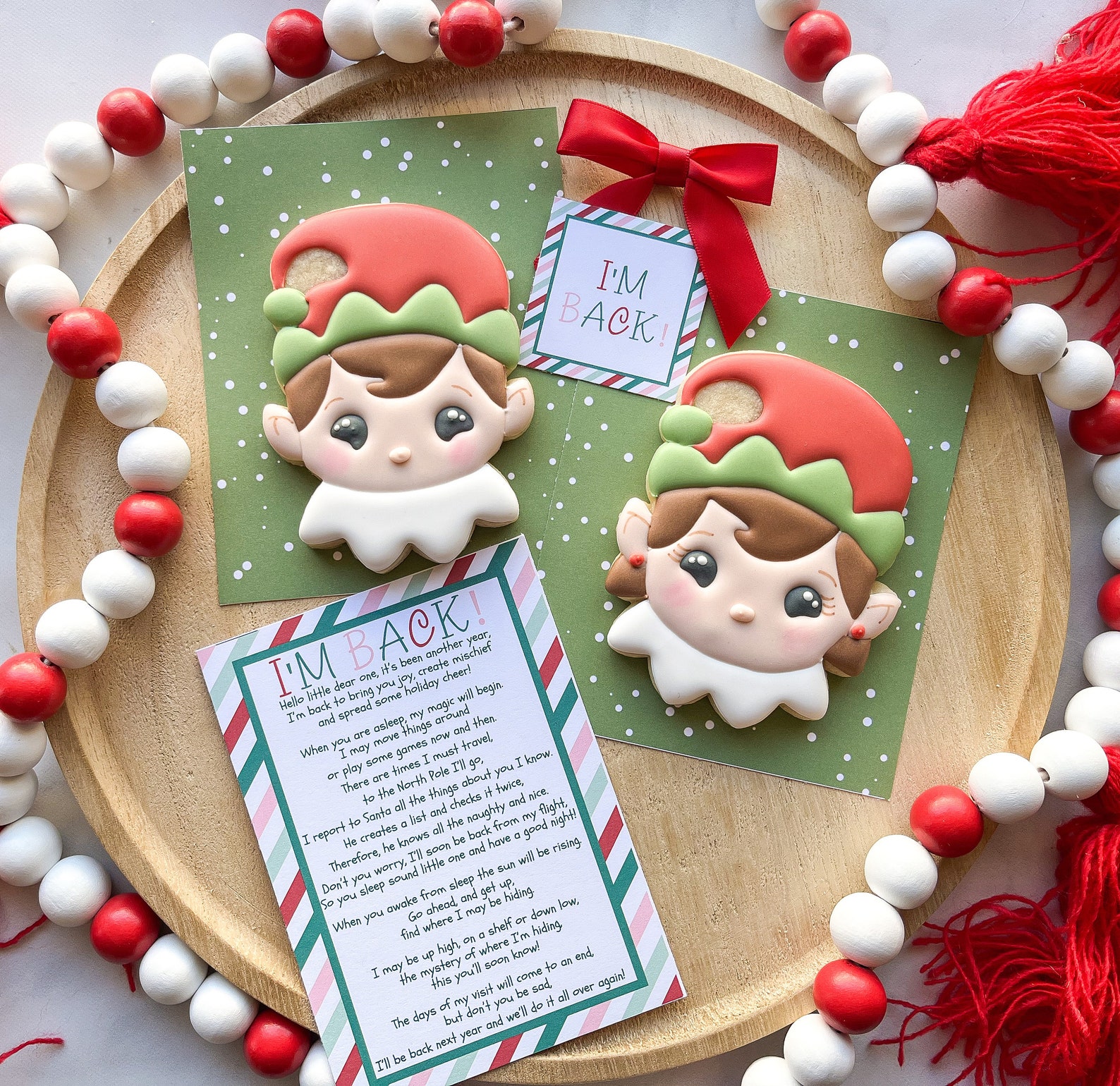 Boy and Girl Elf With Name Collar Cookie Cutters- Christmas Cookie ...