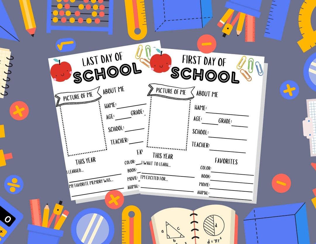 Printable First and Last Day of School Worksheet - Etsy