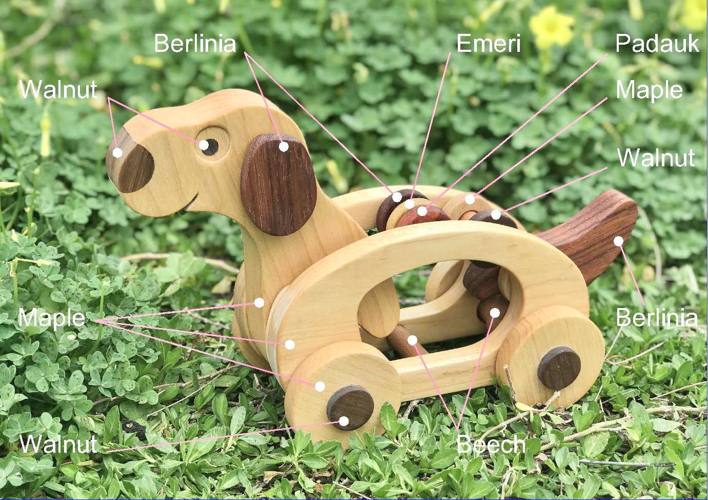 Wooden Rolling Dog, Wooden Toy, Handmade Wooden Dog - Etsy