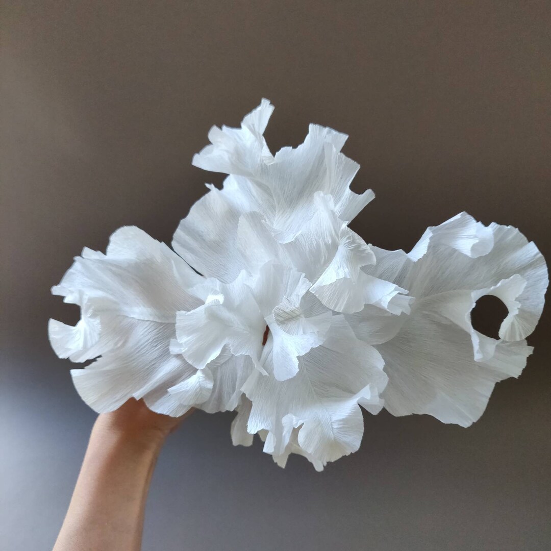 Crepe Paper Ruffled Leaves, Wedding Decor, Small Bud Vase Decor, Office ...