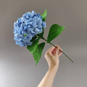 Crepe Paper Hydrangea, Paper Flower, Single Stem, Wedding Anniversary ...