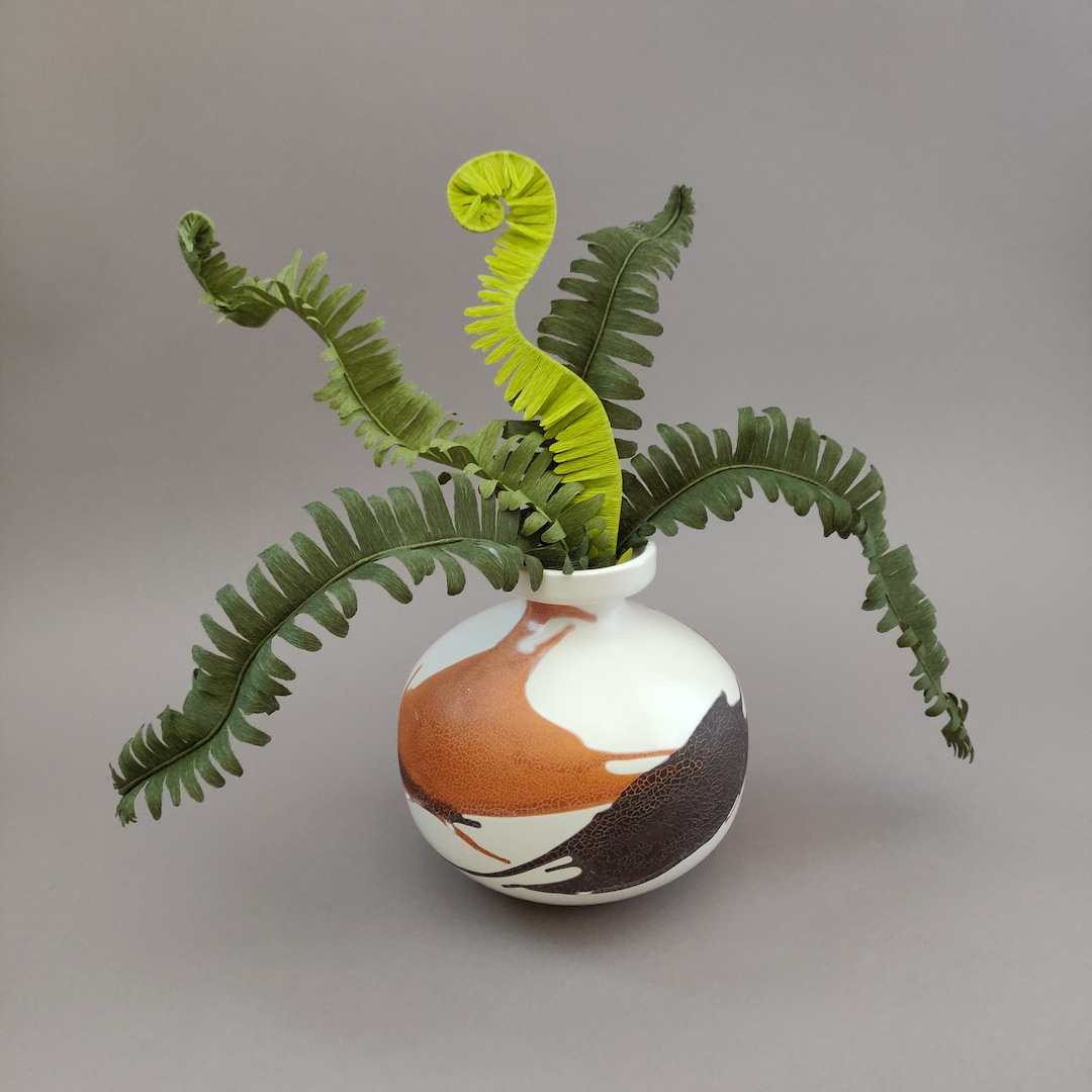Crepe Paper Fern, Paper Fiddleheads, Set of 5, Paper Bouquet Filler ...