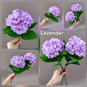 Crepe Paper Hydrangea, Paper Flower, Single Stem, Wedding Anniversary ...