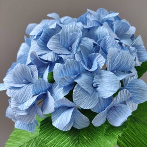 Crepe Paper Hydrangea, Paper Flower, Single Stem, Wedding Anniversary ...