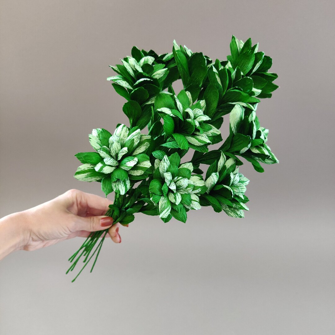 Crepe Paper Boxwood, Paper Greenery, Set of 5, Paper Filler, Paper ...