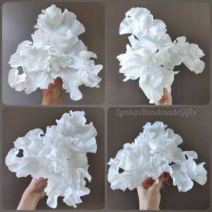 Crepe Paper Ruffled Leaves, Wedding Decor, Small Bud Vase Decor, Office ...