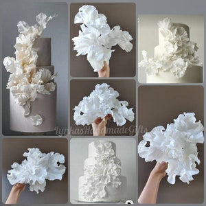 Crepe Paper Ruffled Leaves, Wedding Decor, Small Bud Vase Decor, Office ...