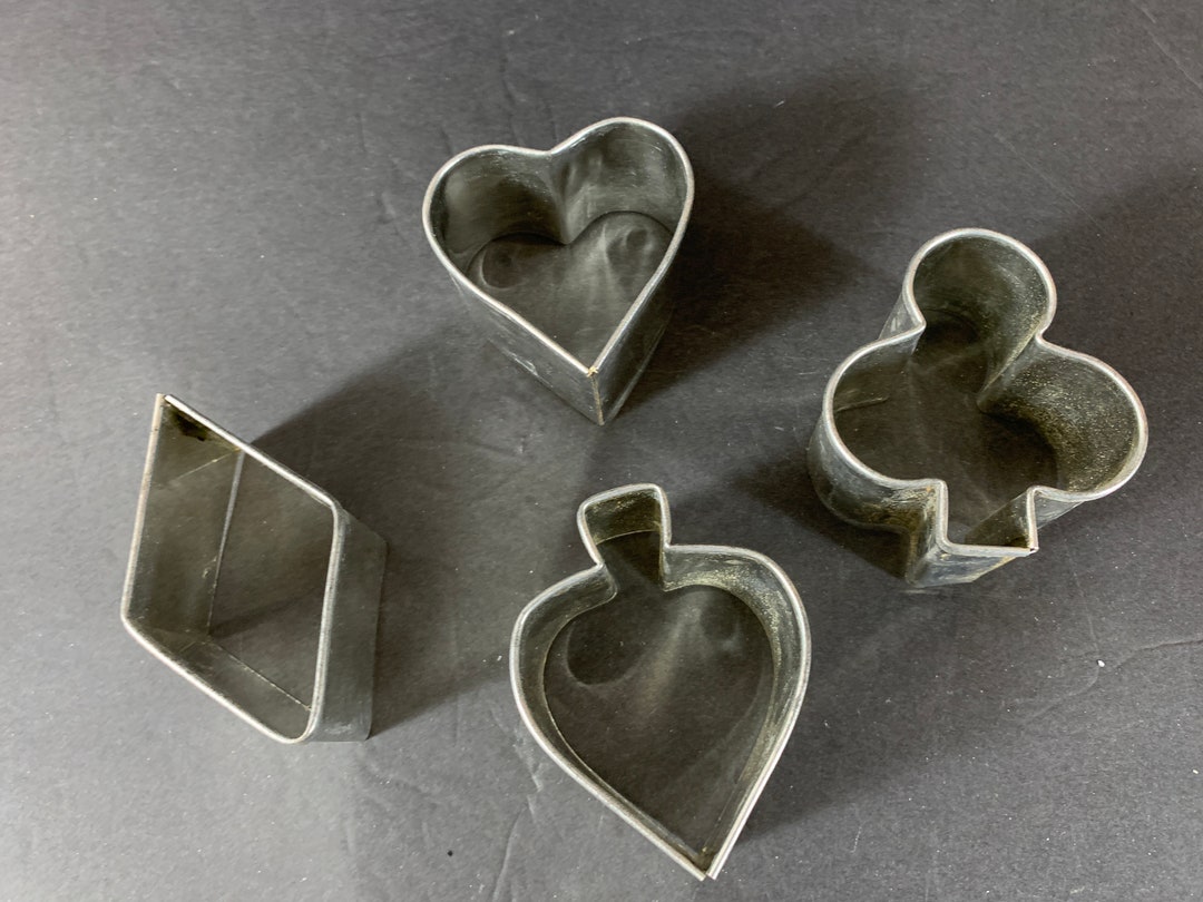 Vintage Set of PETIT FOURS Cutters Spade Diamond Heart Club 1.5 Inch ...