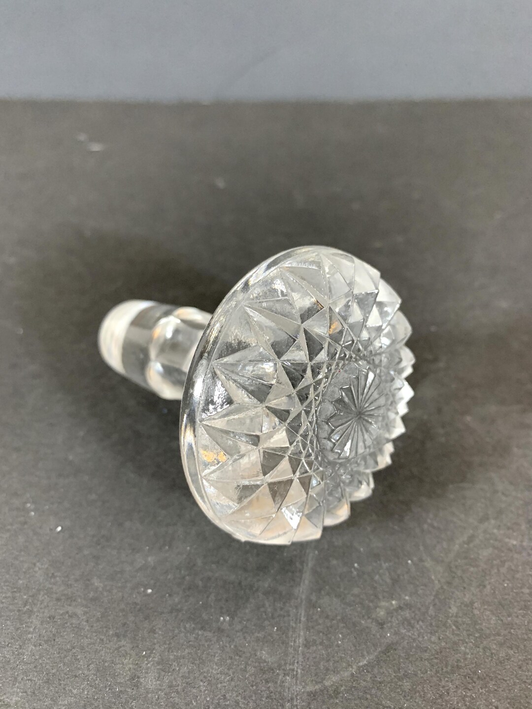 Vintage Large Crystal Clear Glass Bottle Stopper, Liquor Bottle ...