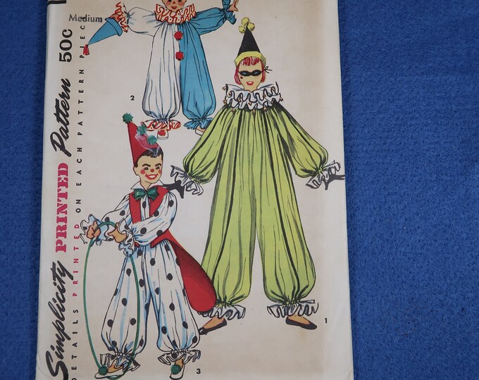 Child Sz Medium 1960's Child Clown Costume Pattern UNCUT Pattern Never ...