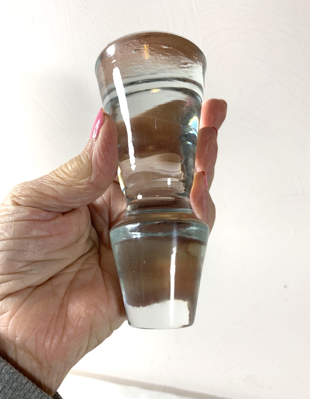 Vintage Solid Glass 5 Inch Bottle Stopper Fits Opening 1 Inch Wide to 1 ...