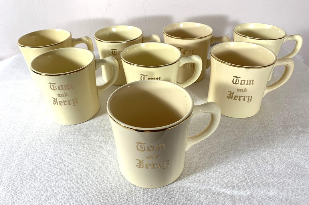 Vintage Set of 8 Homer Laughlin TOM & JERRY China Cups With Gold Trim ...