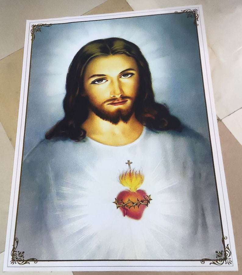 Sacred Heart of Jesus Art Poster Print Reproduction - Etsy