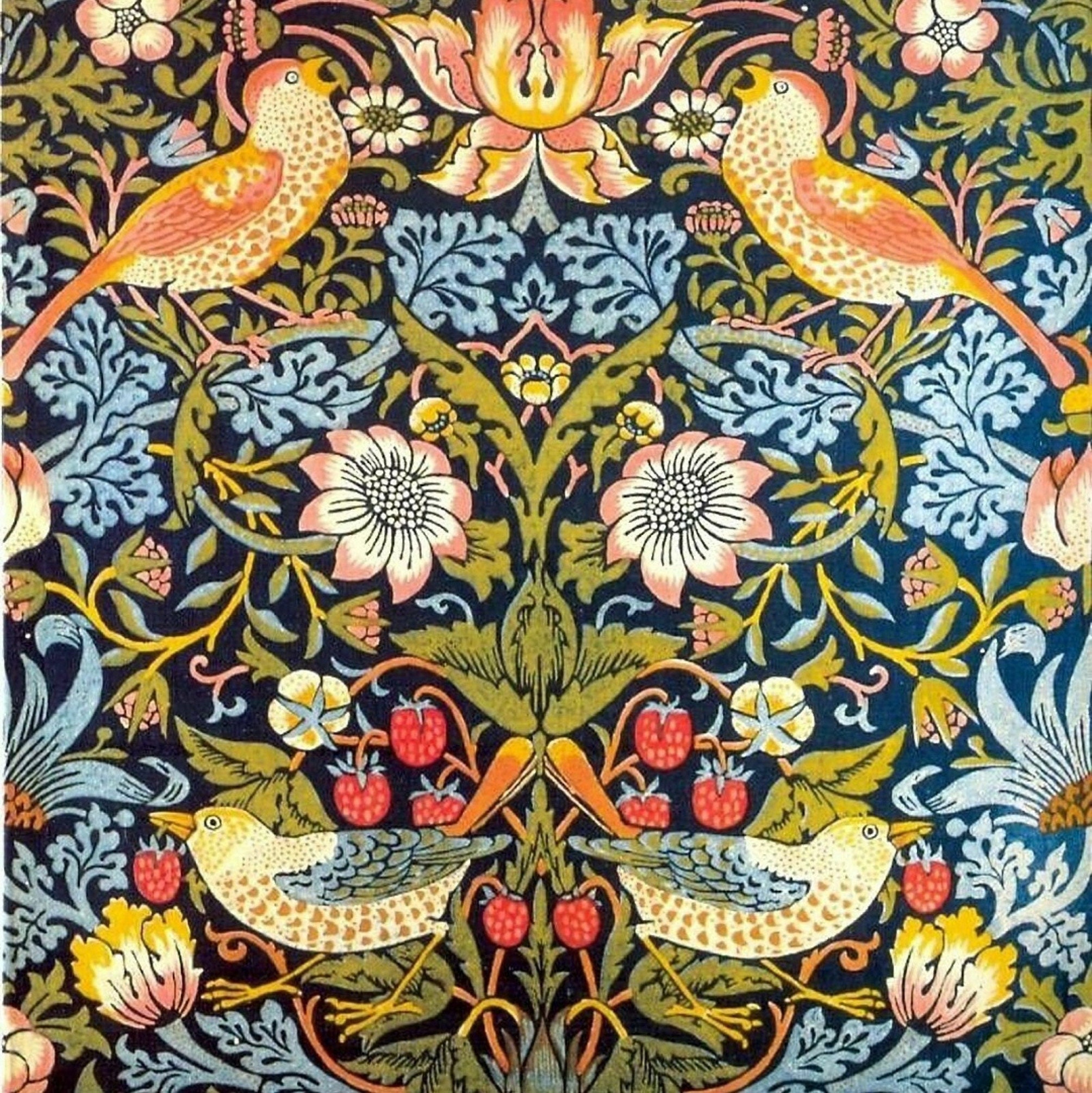 William Morris Strawberry Thief Design Poster Print - Etsy