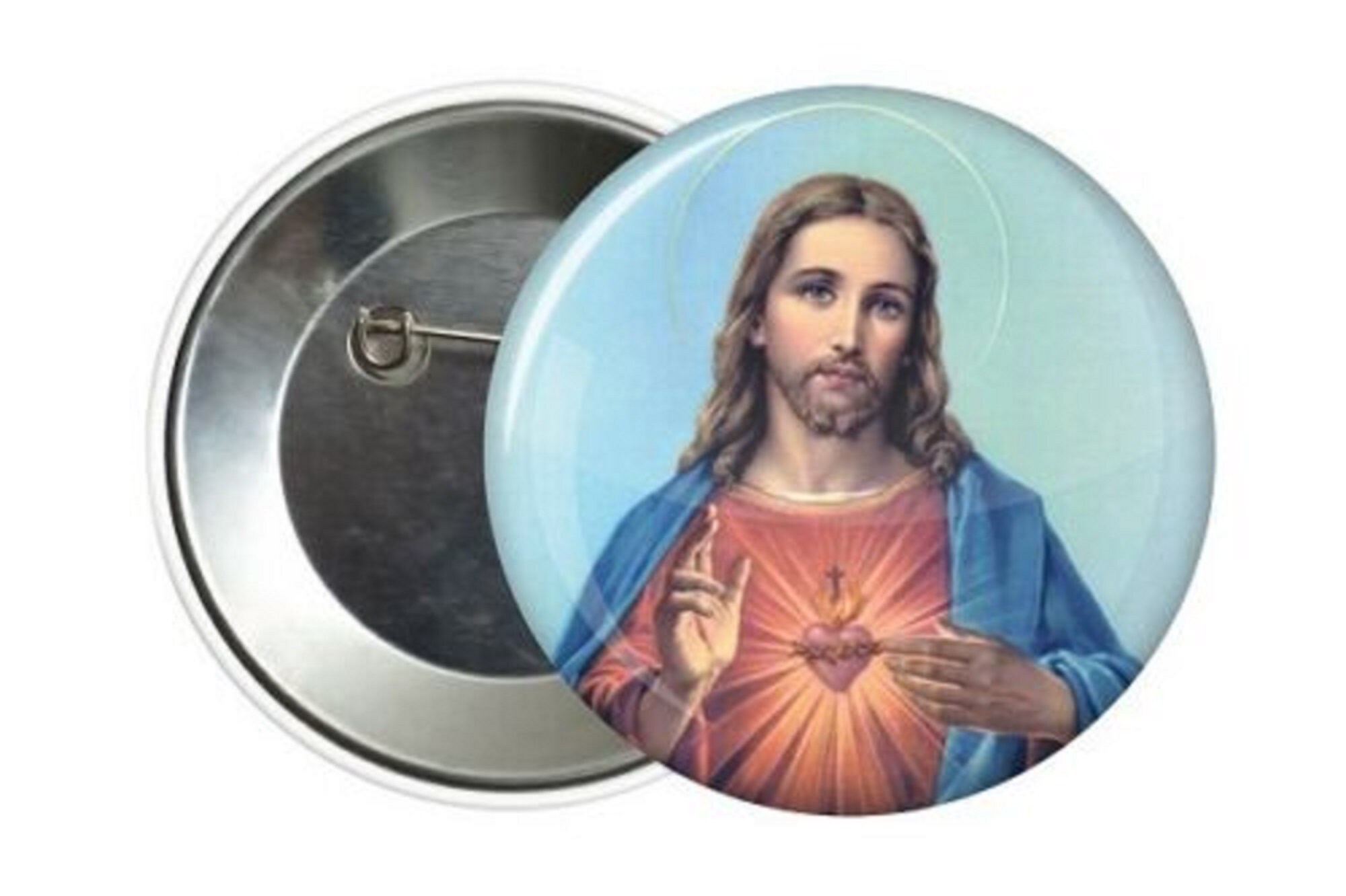 Sacred Heart of Jesus Button Badge - Etsy